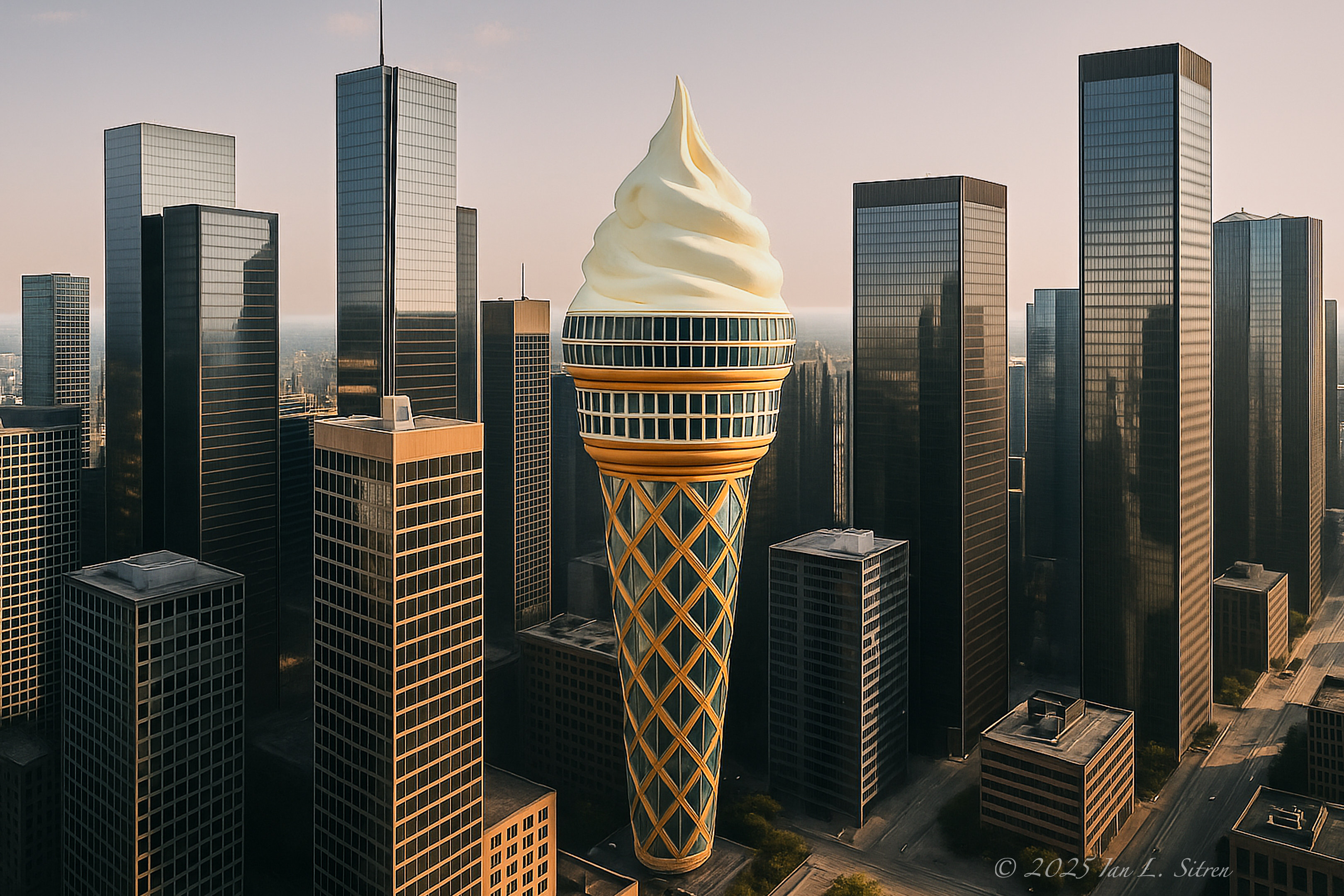Ice Cream Cone Skyscraper | National Ice Cream Cone Day Satire